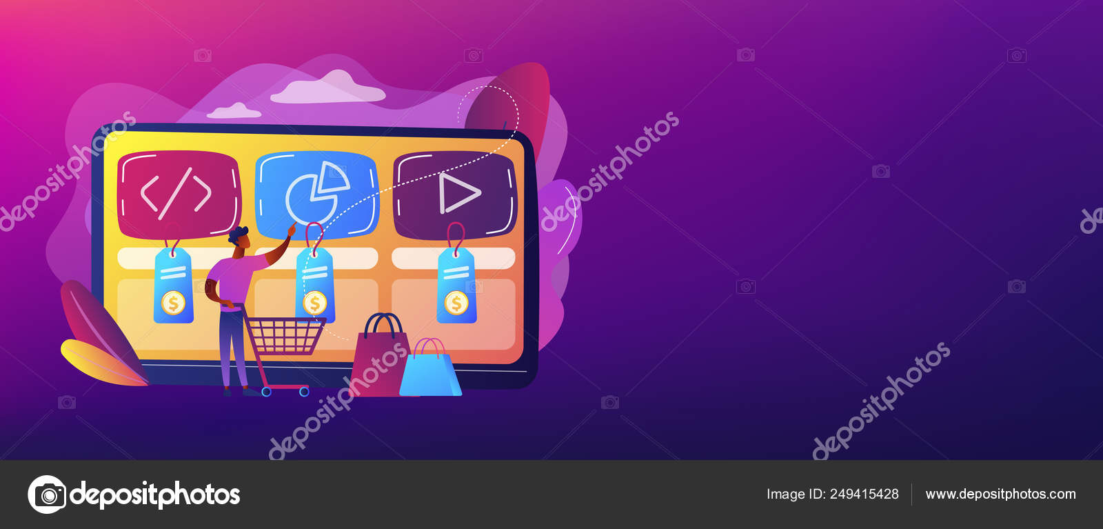 Digital service marketplace concept banner header. Stock Vector Image ...