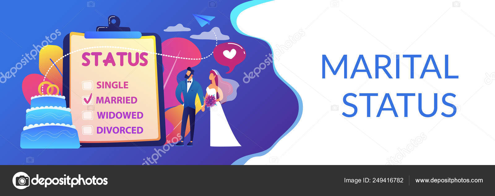 Relationship status concept banner header. Stock Vector by ...