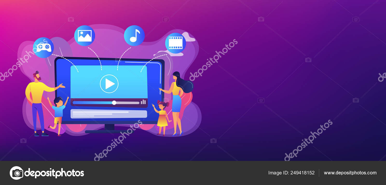 SmartTV content concept banner header. Stock Vector Image by ...