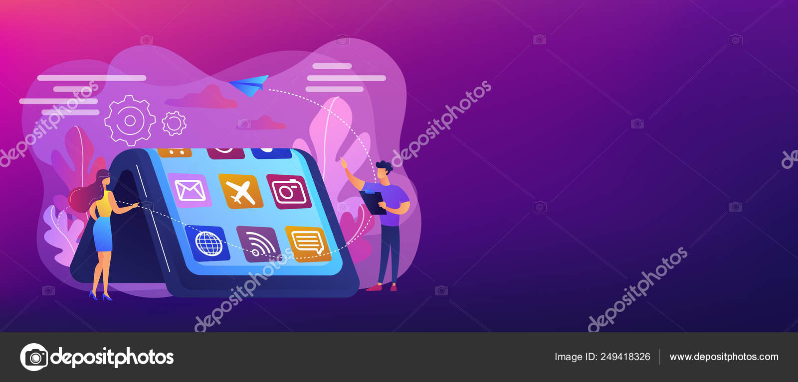 Bendable device technology concept banner header. Stock Vector Image by ...