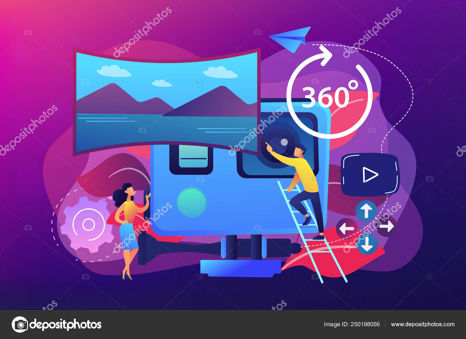 Virtual tour concept vector illustration. Stock Vector by ...