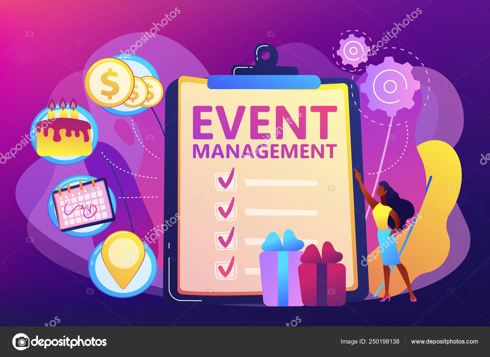 Event management concept vector illustration. Stock Vector by ...