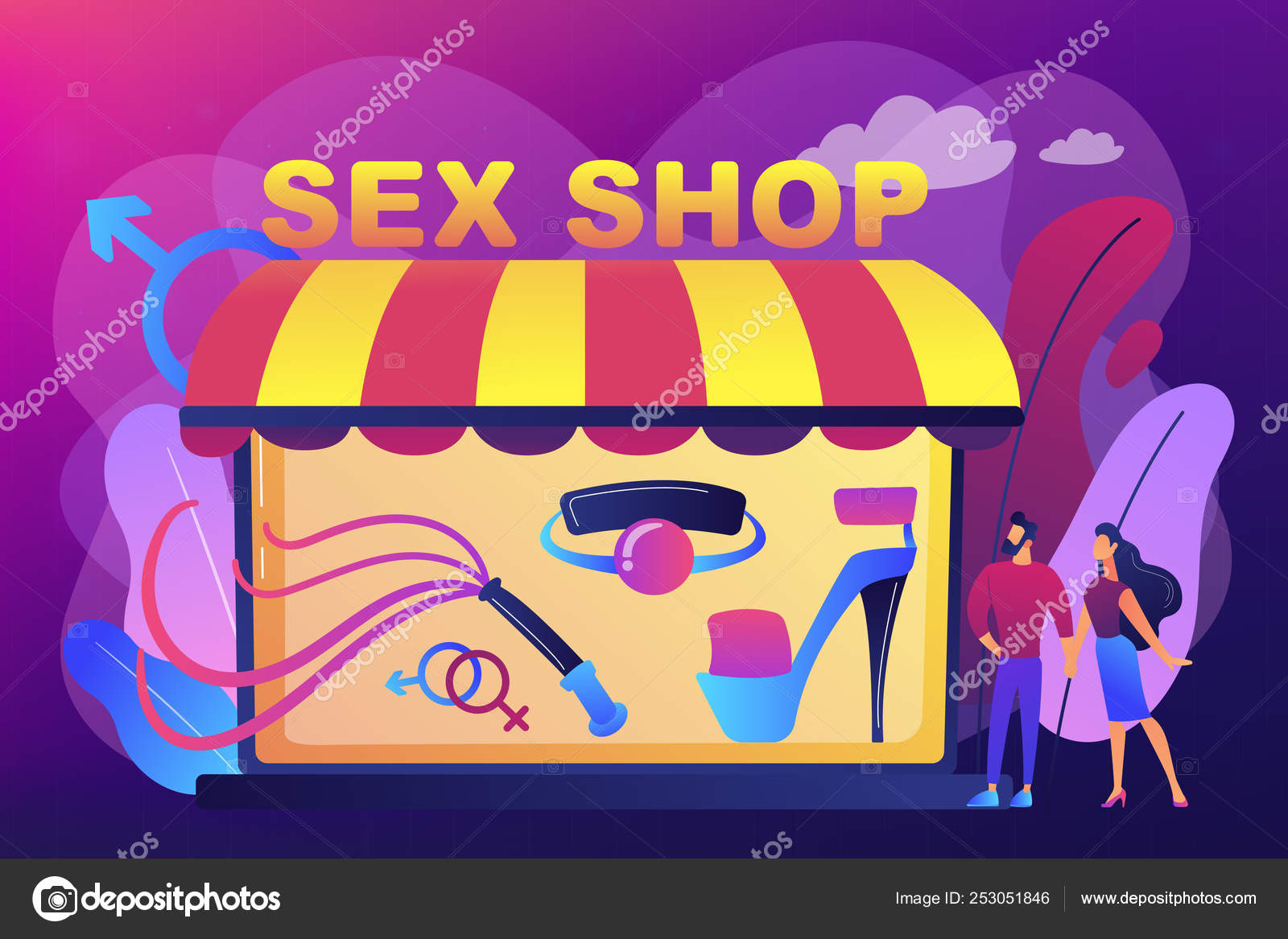 Sex Shop Concept Vector Illustration Stock Vector By ©visualgeneration