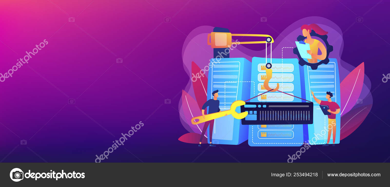 Big data engineering concept banner header. Stock Vector by ...