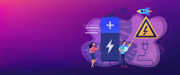 Innovative battery technology concept banner header. Stock Vector Image ...