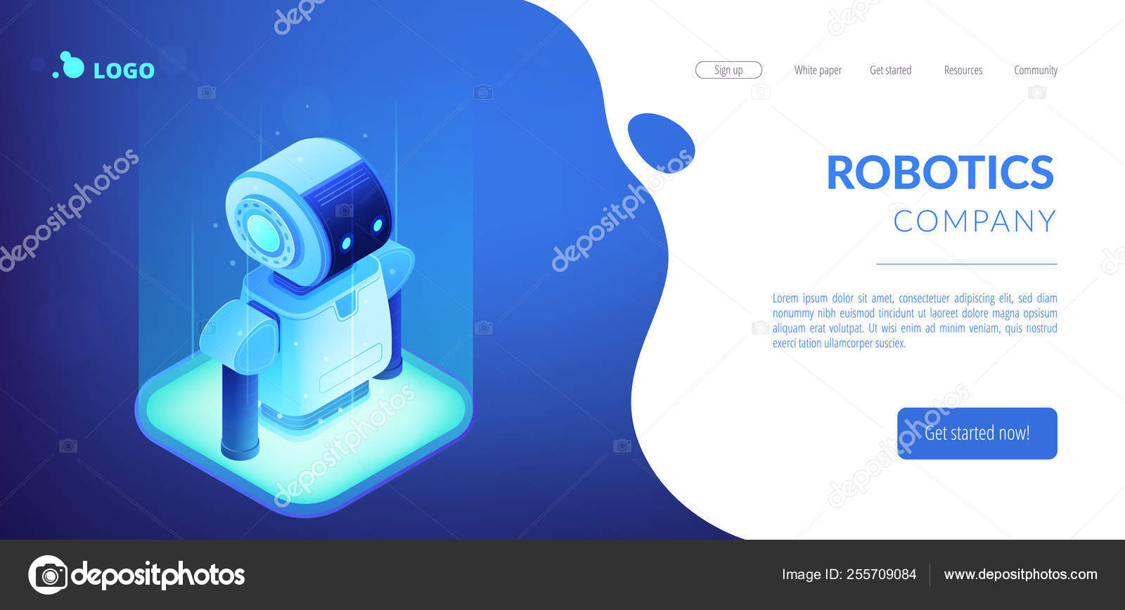 Robotics technology isometric3D landing page. Stock Vector by ...