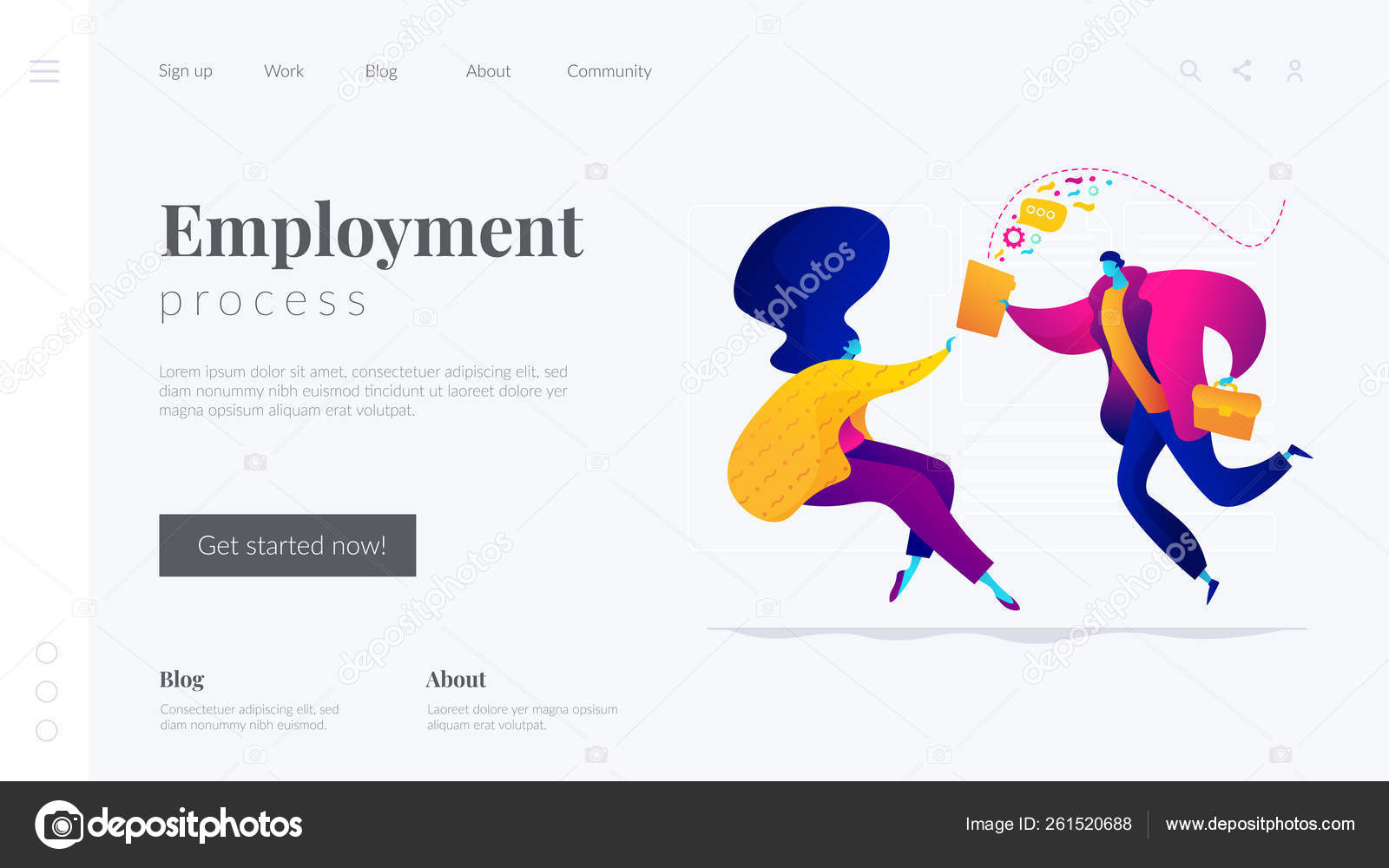 Job interview landing page template. Stock Vector Image by ...