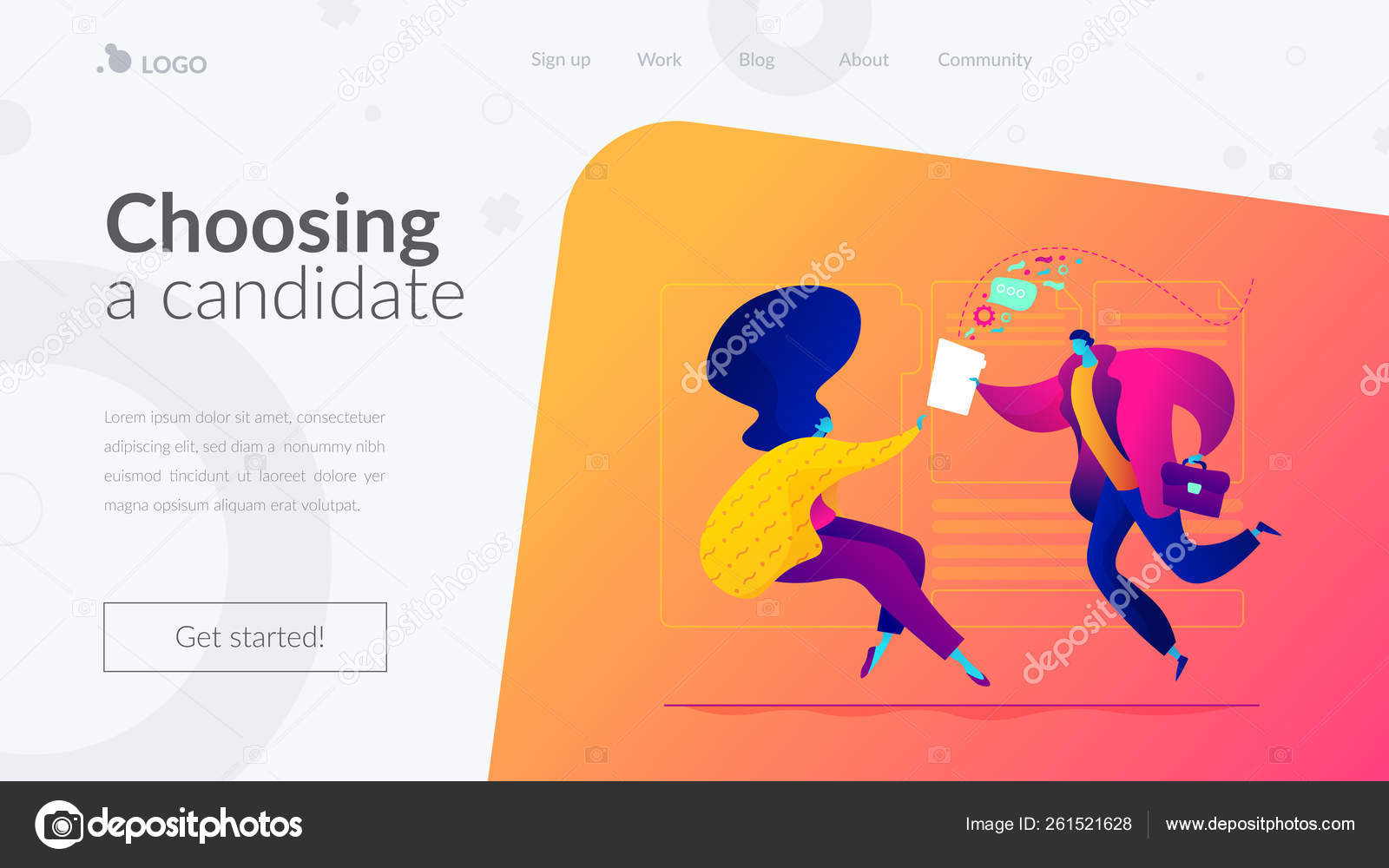 Job interview landing page template. Stock Vector Image by ...