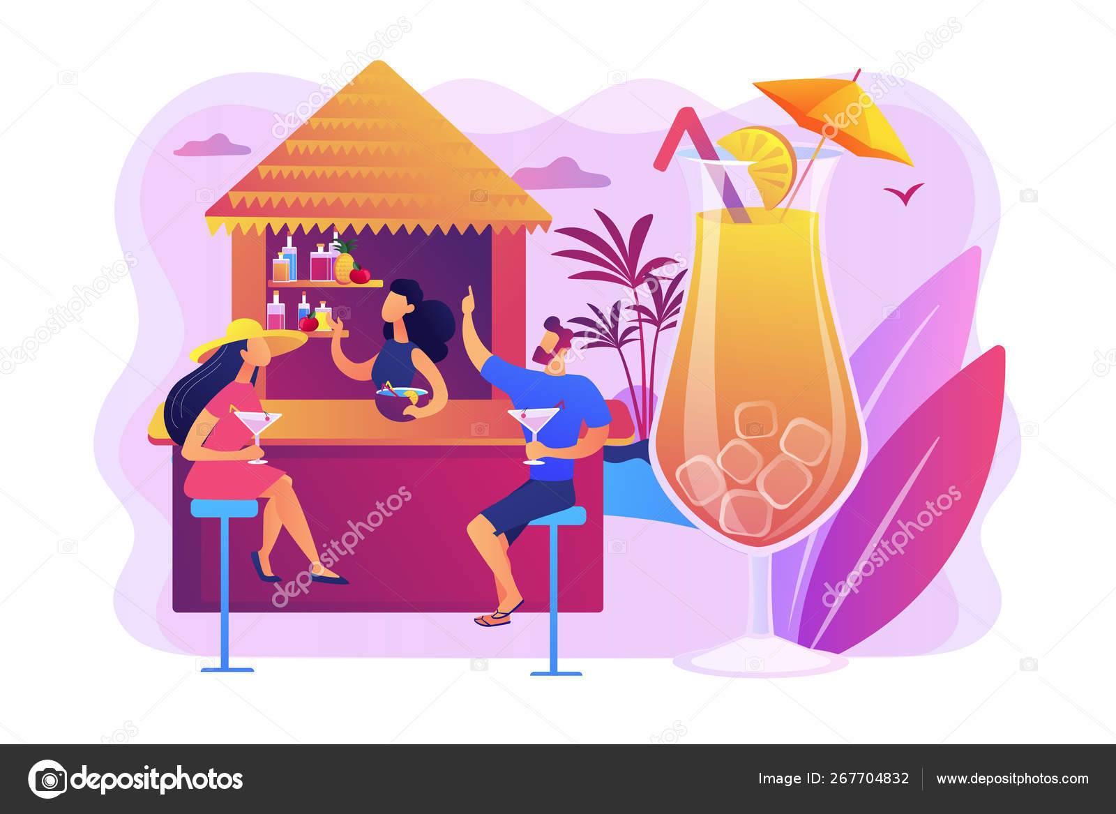 Beach bar concept vector illustration. Stock Vector by ...