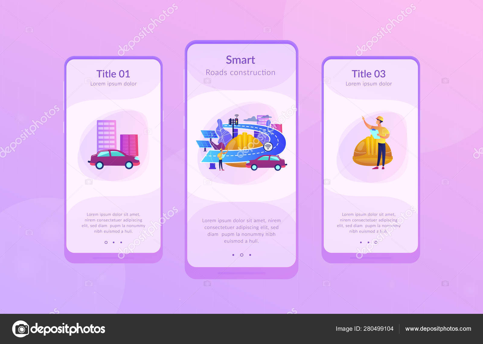 Smart roads construction app interface template. Stock Vector Image by ©VisualGeneration #280499104