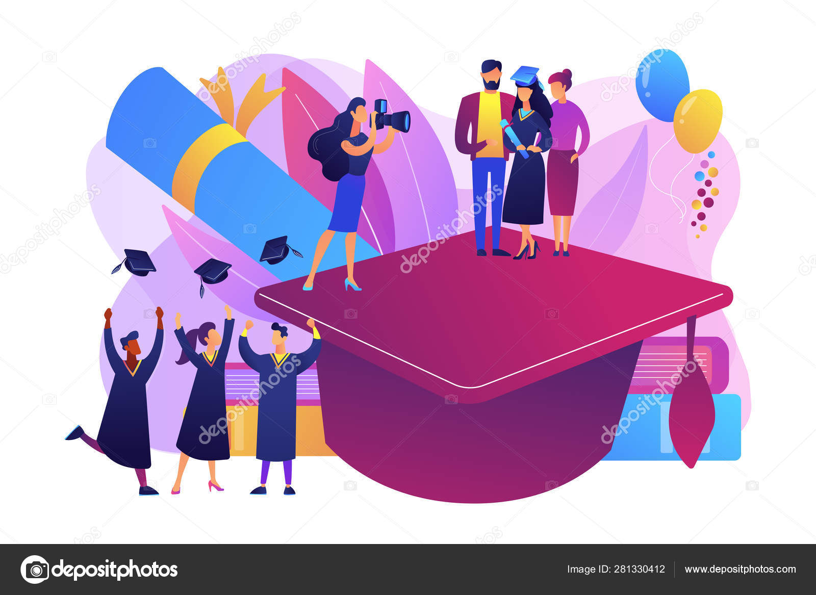 Graduation concept vector illustration Stock Vector by ...