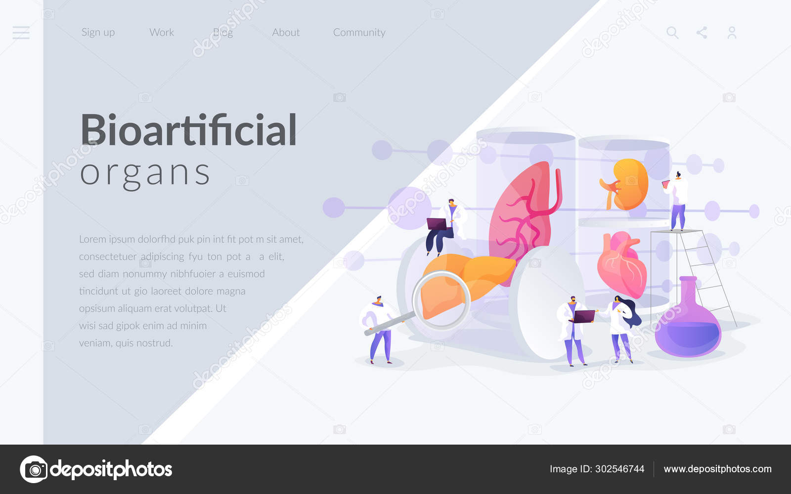 Lab-Grown Organs landing page concept Stock Vector Image by ...