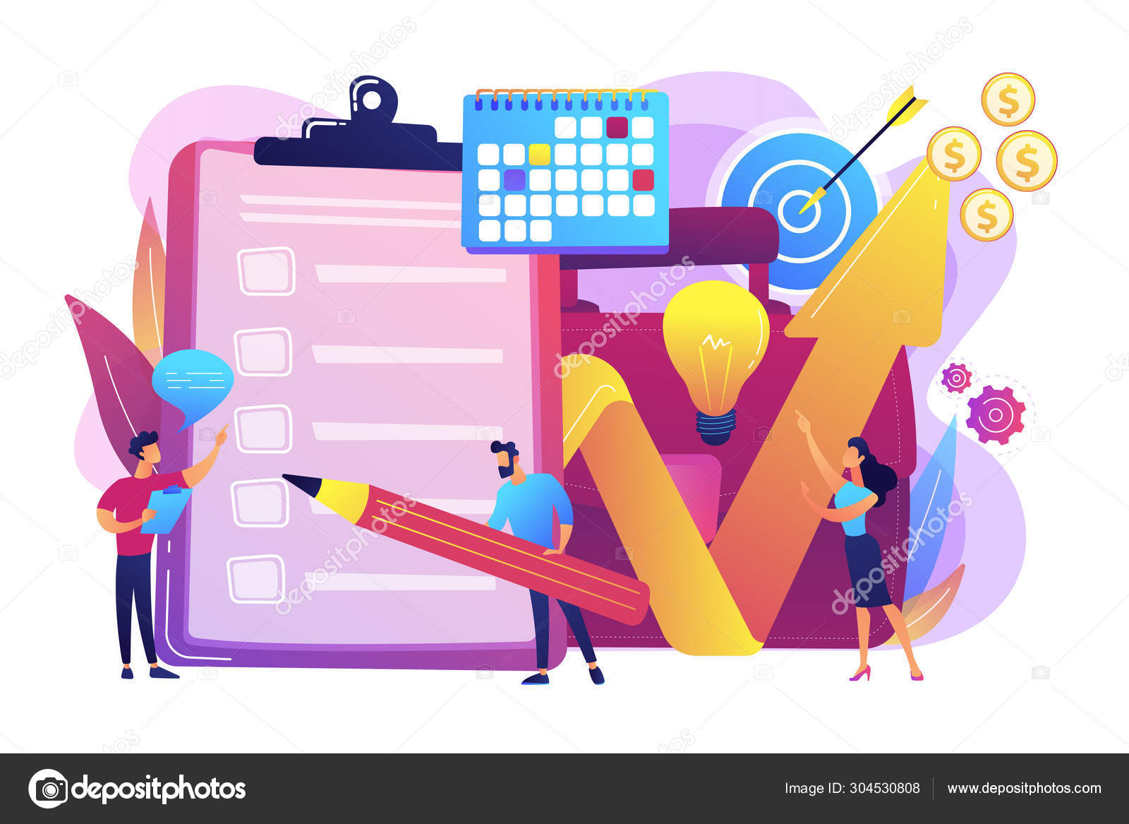 Project planning vector illustration Stock Vector Image by ...