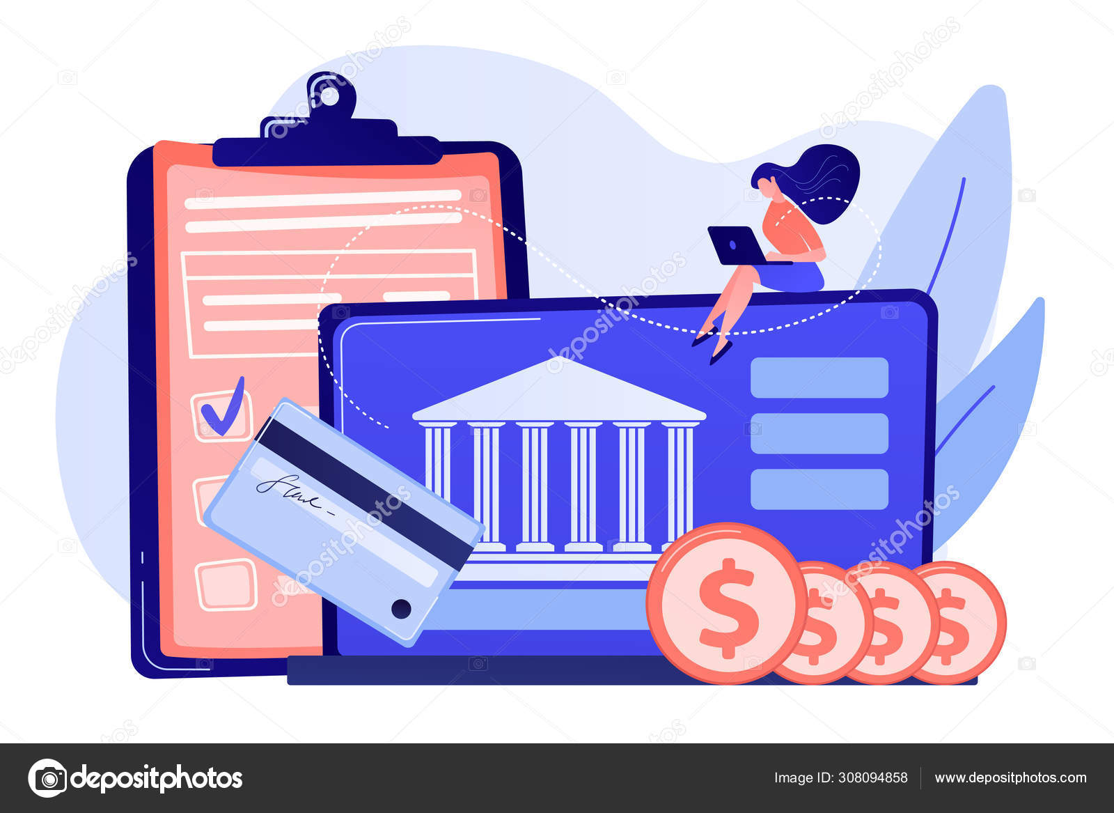 Bank account concept vector illustration. Stock Vector by ...