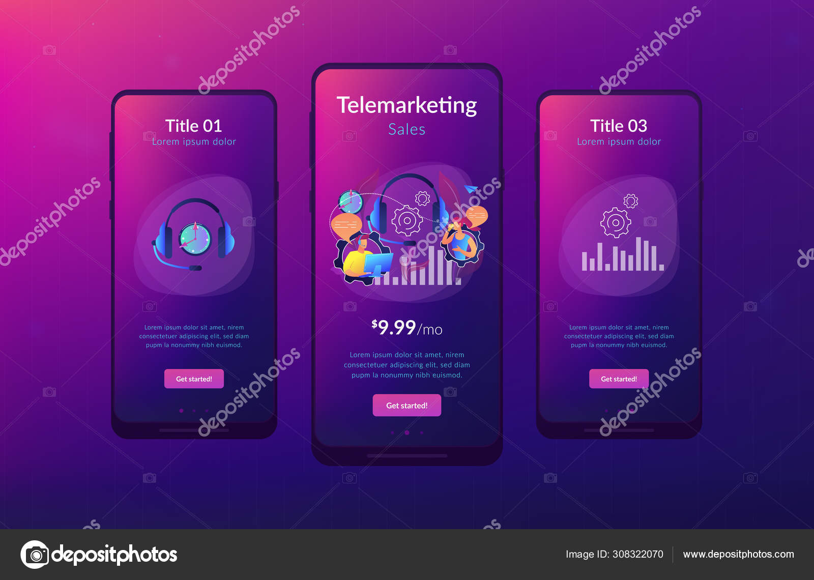 Cold calling app interface template. Stock Vector Image by ...