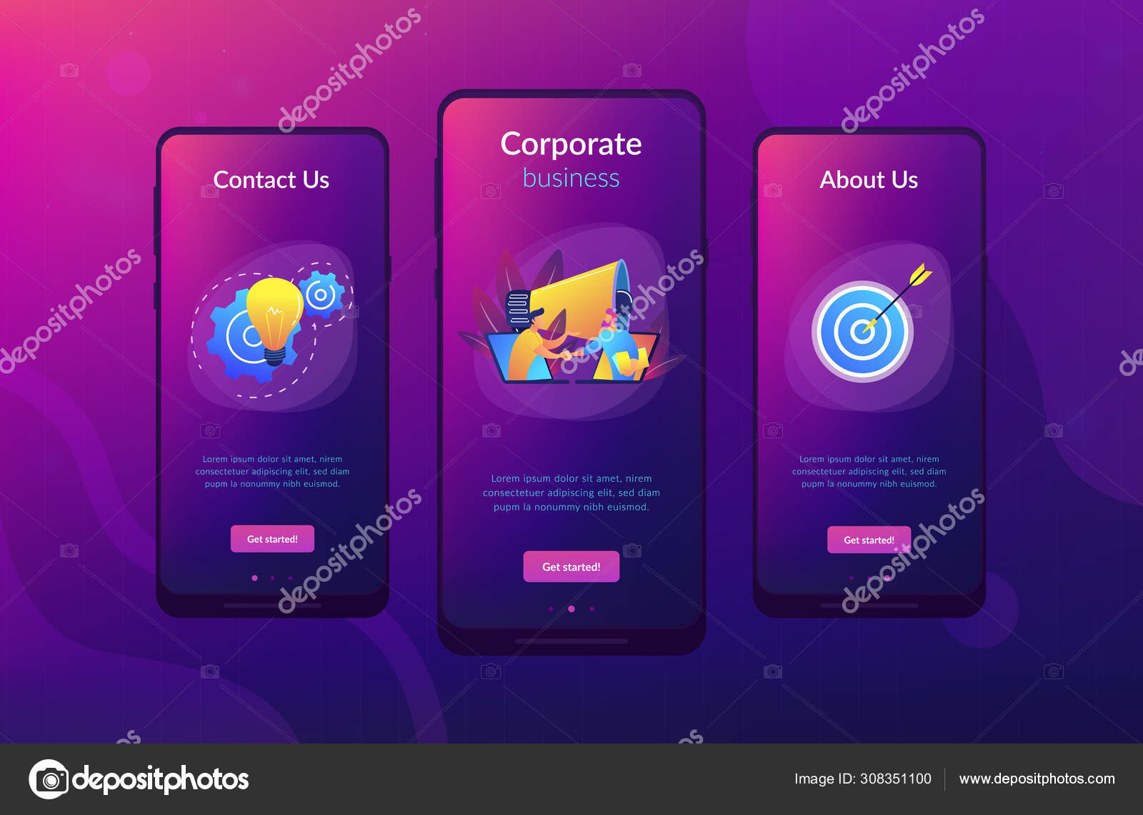 Collaboration app interface template. Stock Vector Image by ...