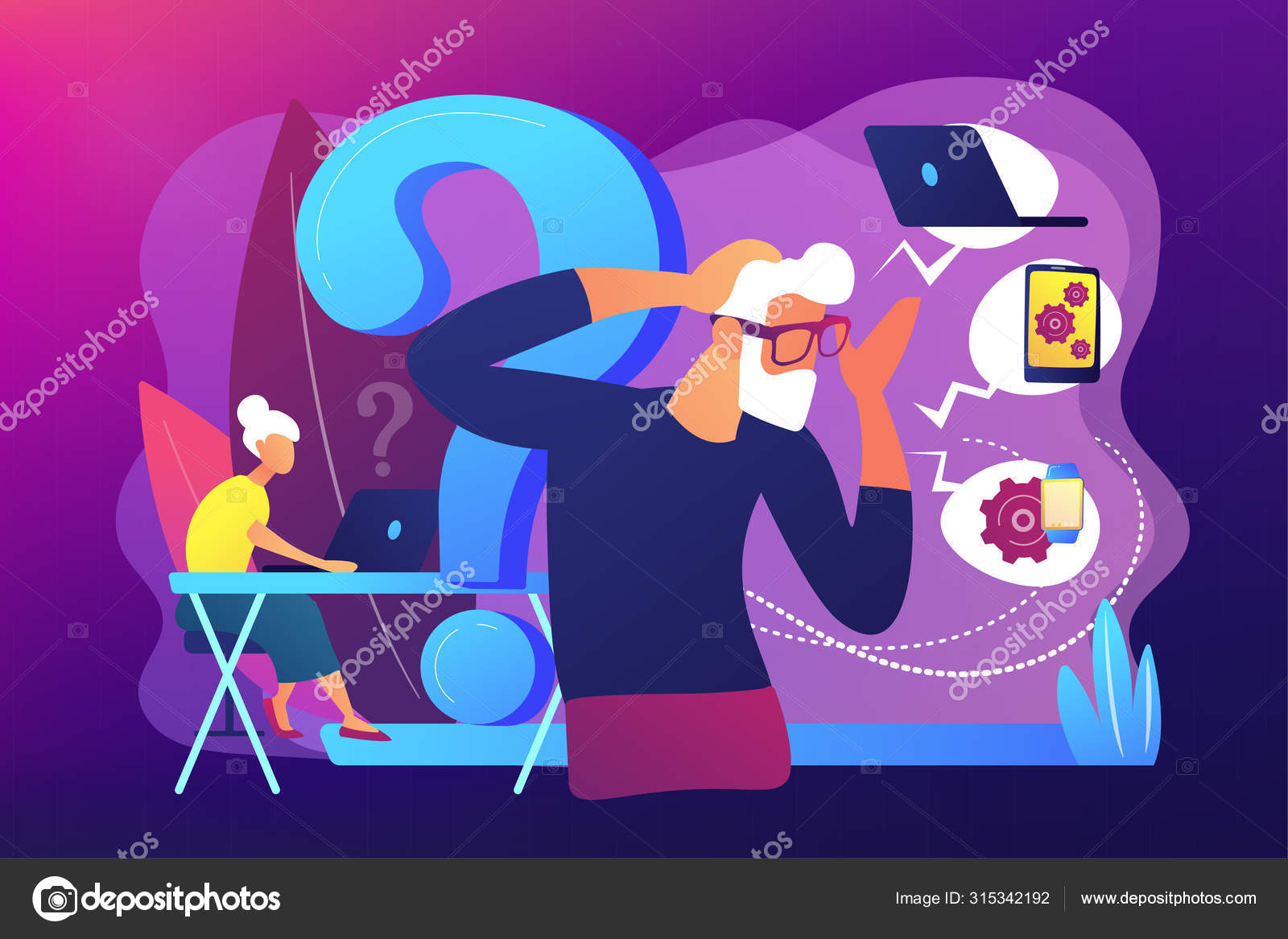 Low-technical communication concept vector illustration Stock Vector ...