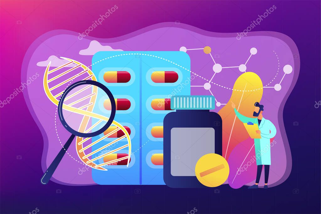Biofarmacología productos concepto vector ilustración. 2024