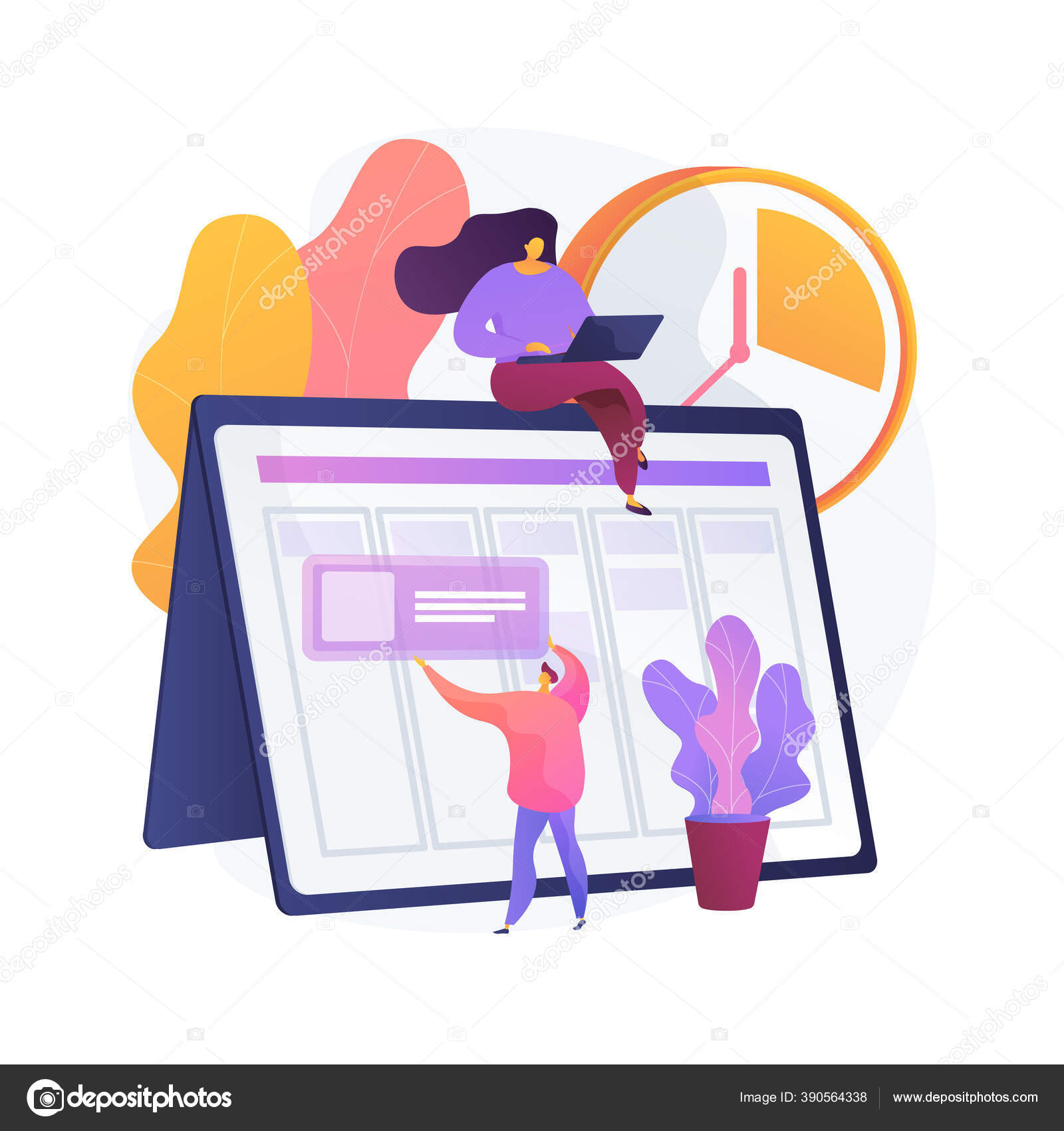 Set Daily Schedule Abstract Concept Vector Illustration Quarantine ...