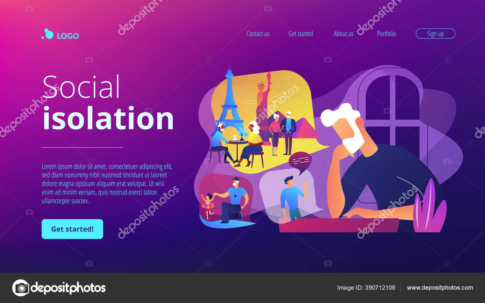 Lonely Single Grandfather Suffering Depression Sadness Social Isolation ...