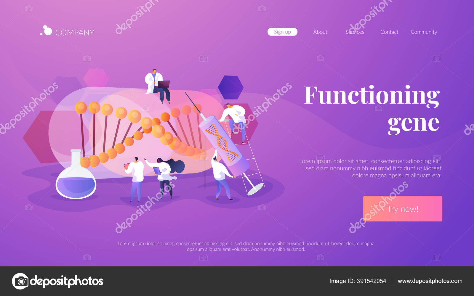 Gene therapy landing page concept Stock Vector by ©VisualGeneration ...