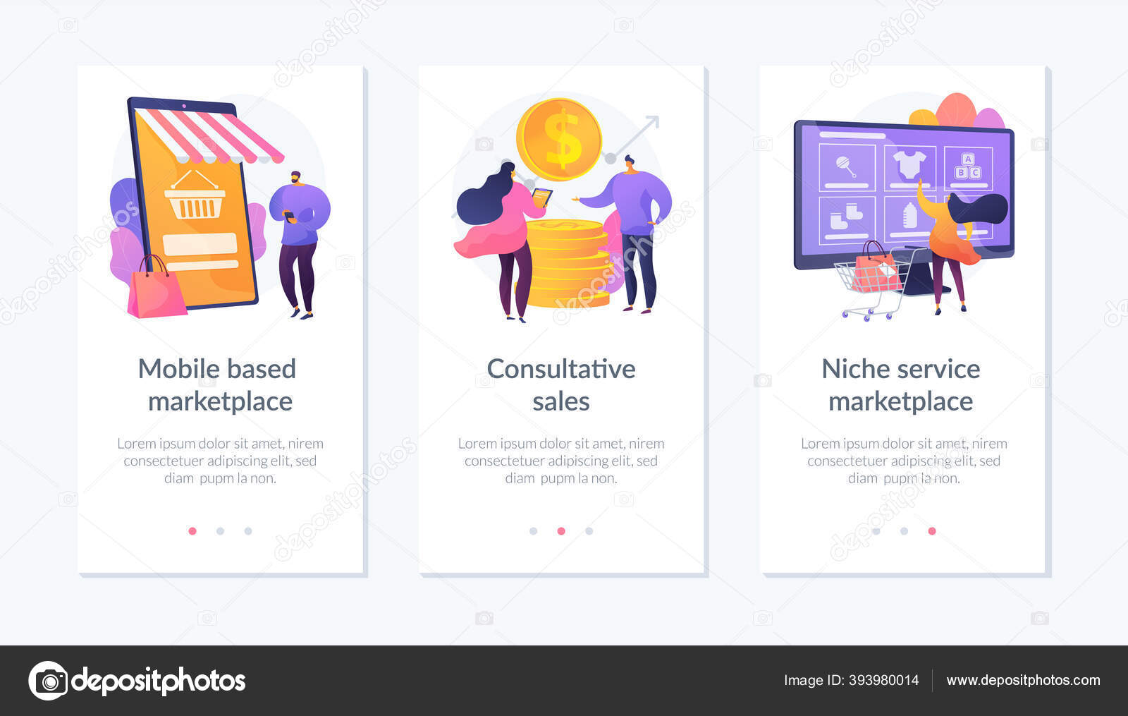 E-commerce marketplace app interface template. Stock Vector Image by ...