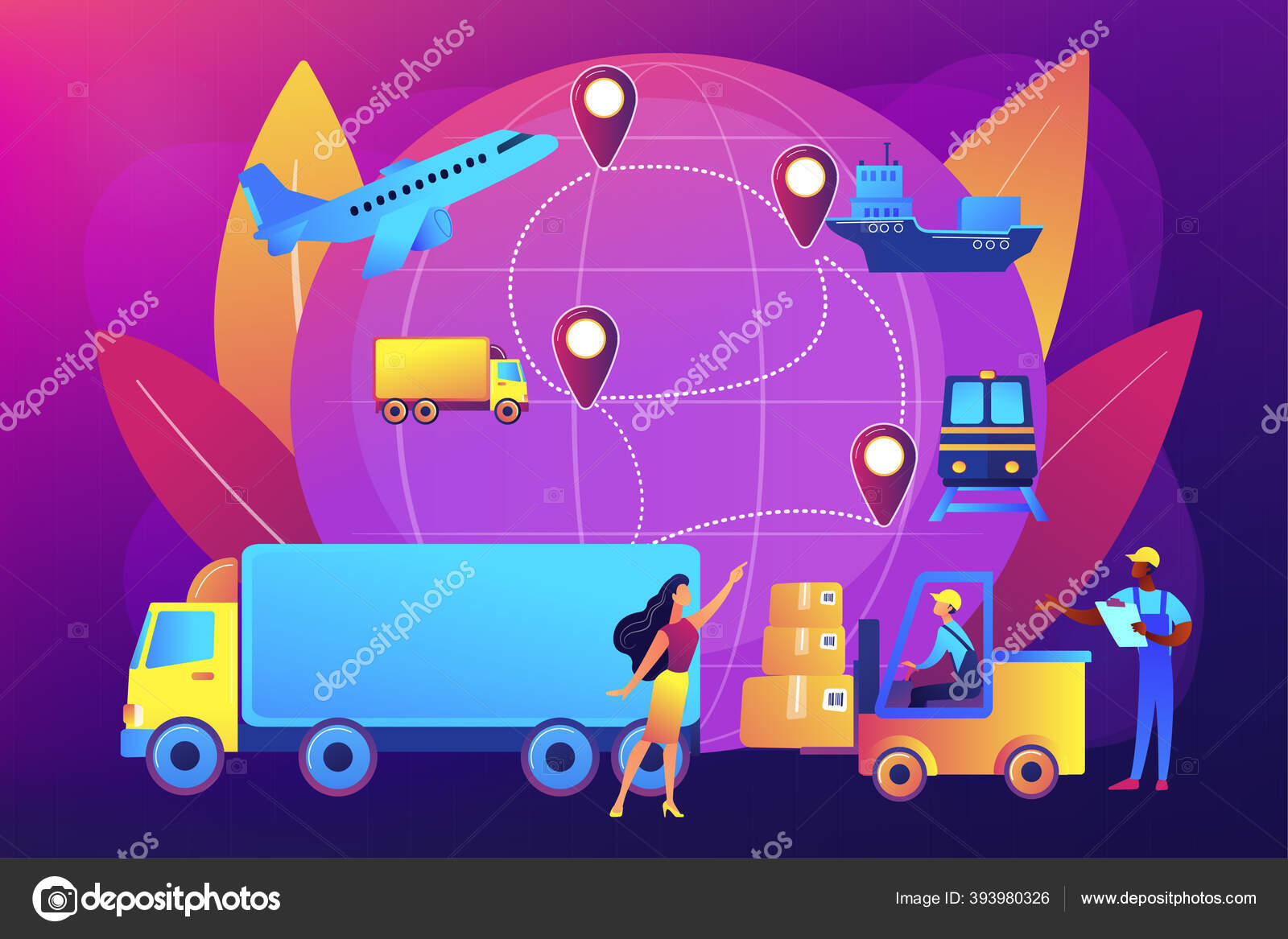 Business logistics concept vector illustration. Stock Vector by ...