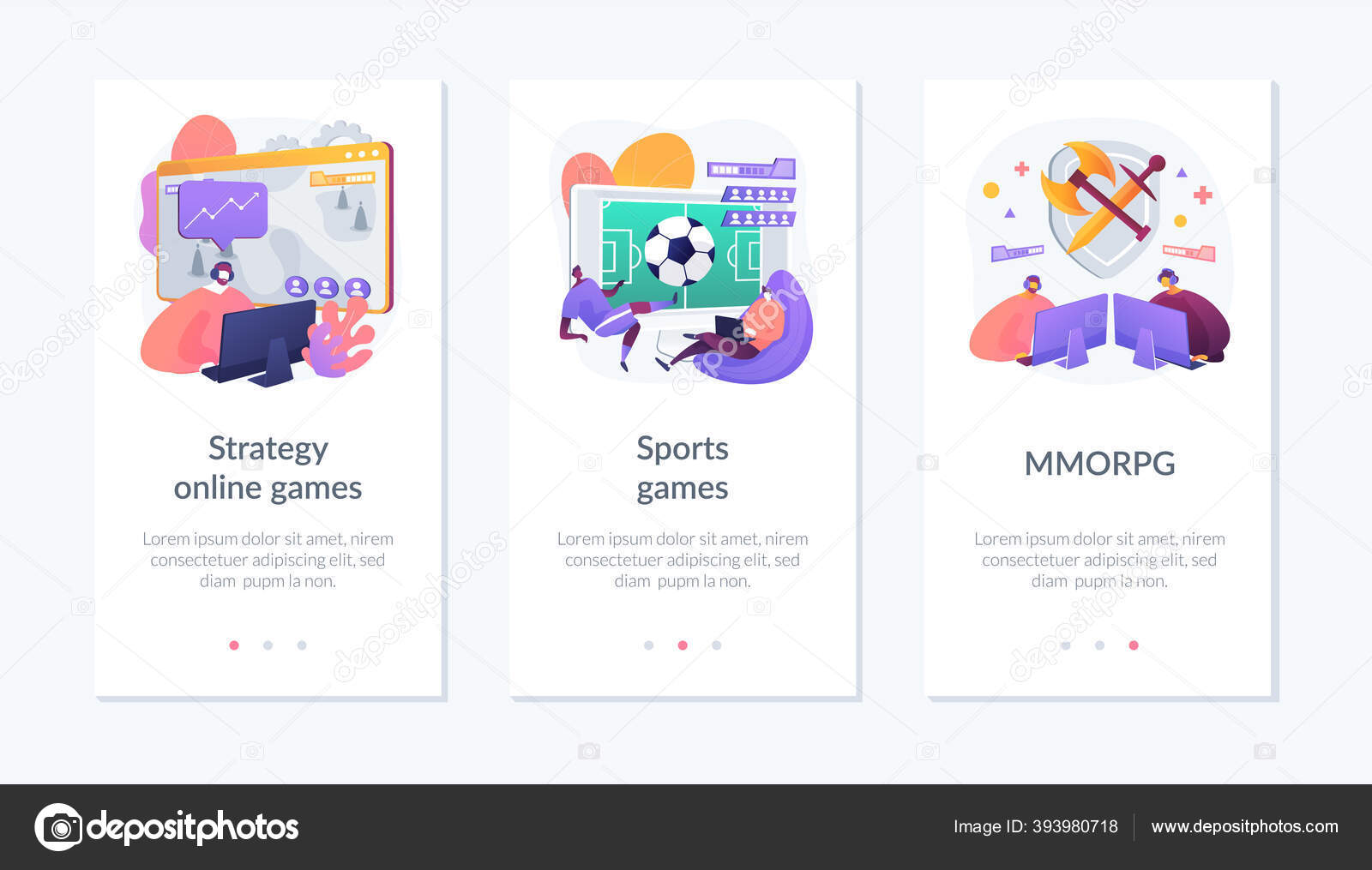 Computer games app interface template. Stock Vector by ©VisualGeneration 393980718