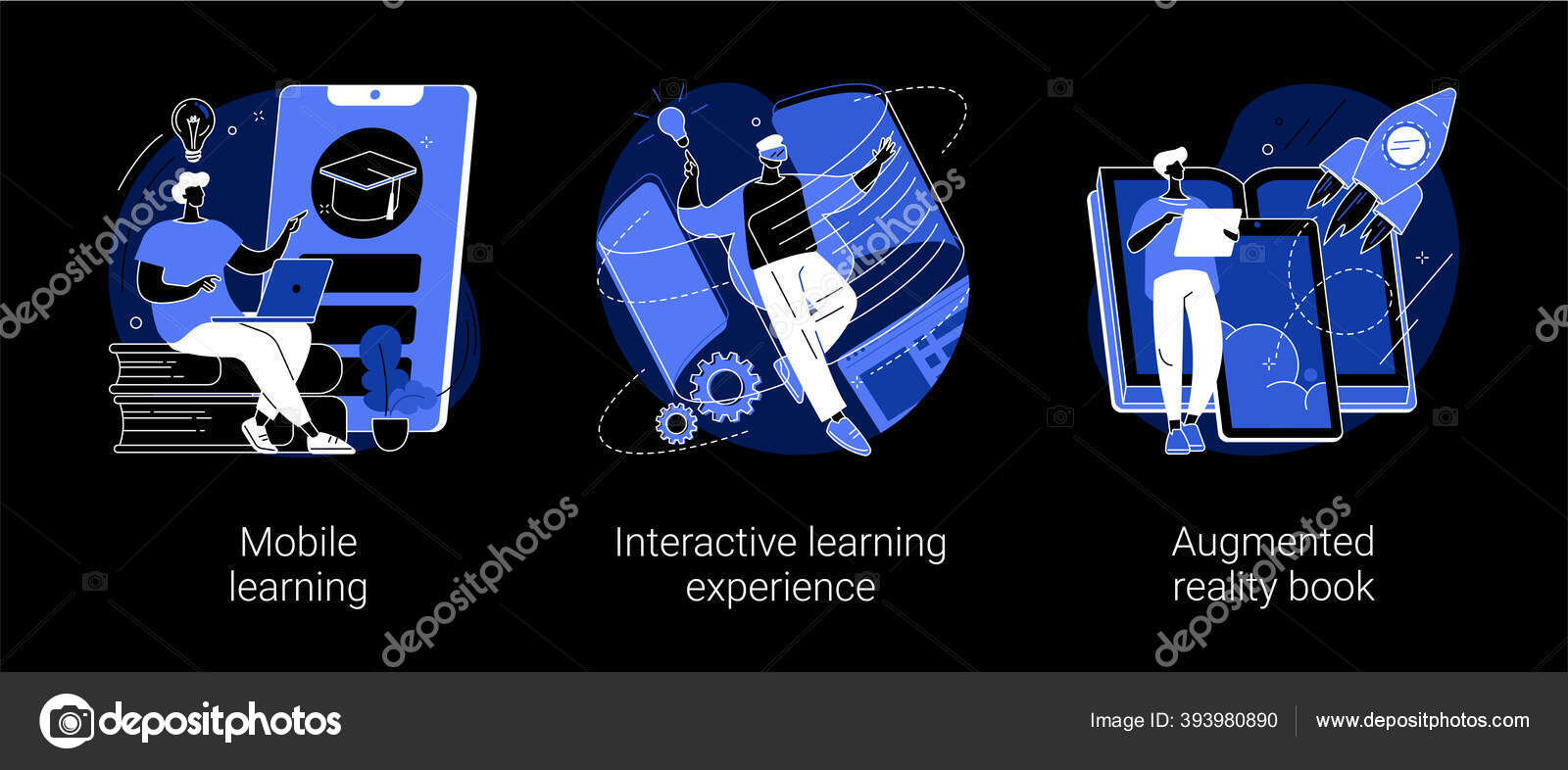 Interactive learning abstract concept vector illustrations. Stock ...