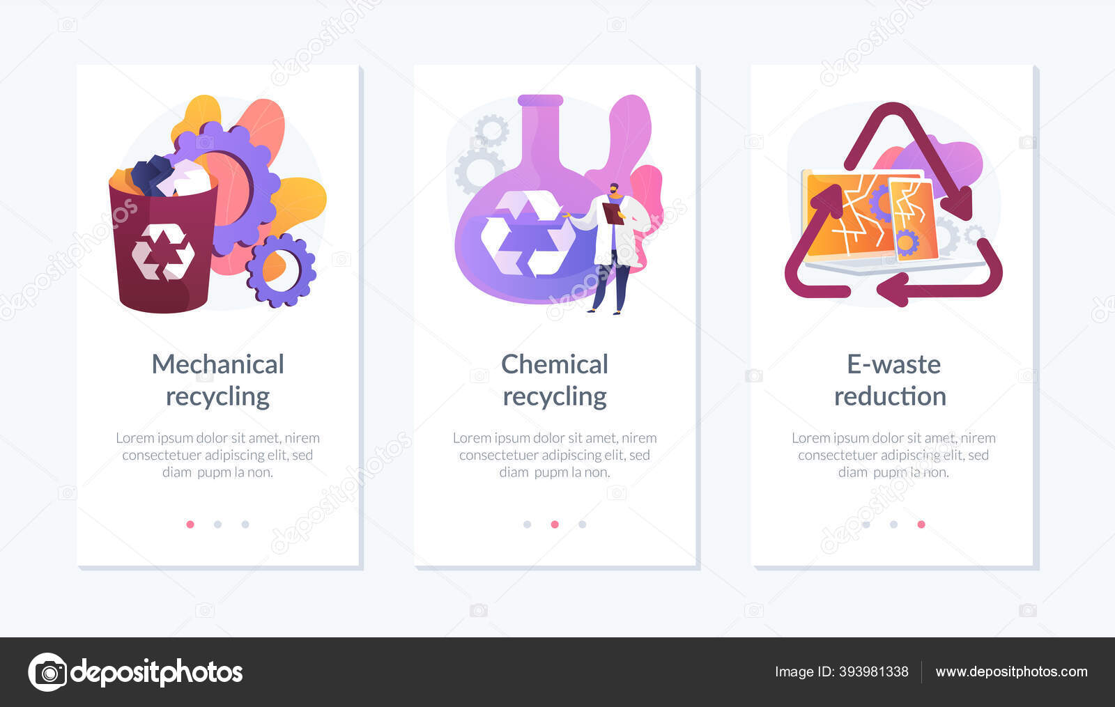 Waste material reuse app interface template. Stock Vector by ...