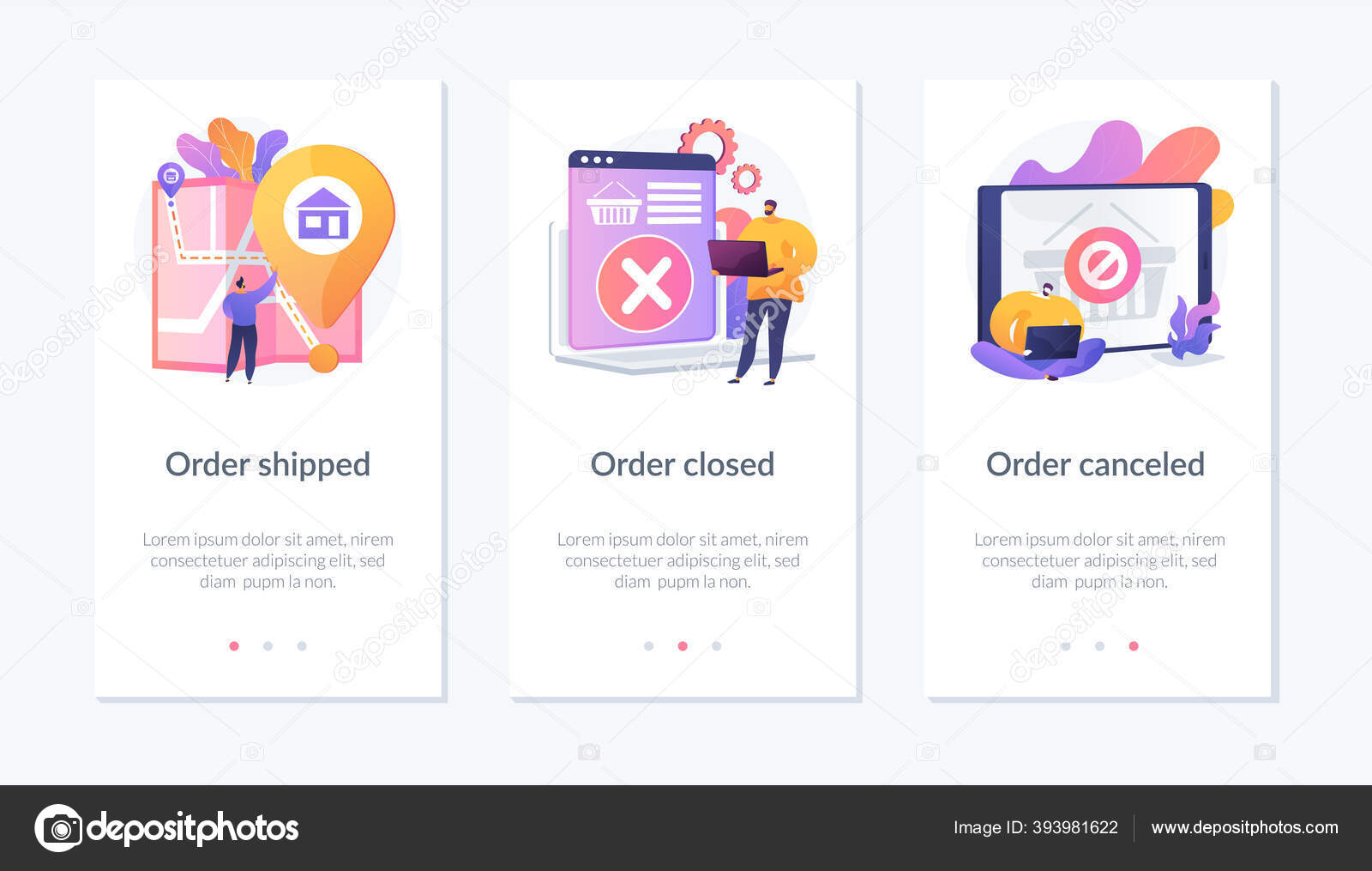 E-commerce shipping app interface template. Stock Vector by ...