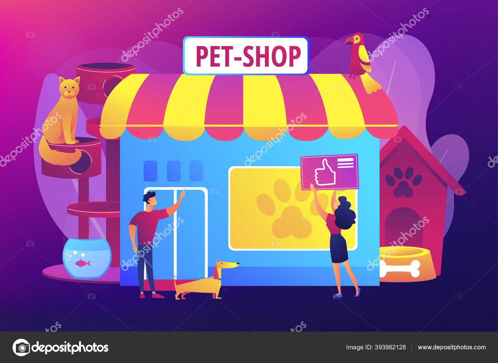 Animales tienda concepto vector ilustración Vector de stock #393982128 ...