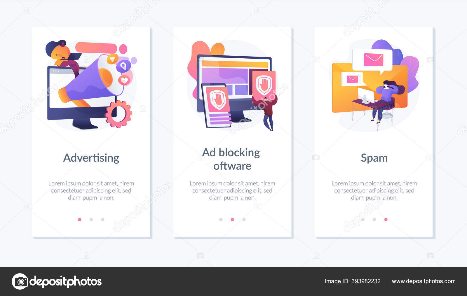 Internet advertising app interface template. Stock Vector Image by ...