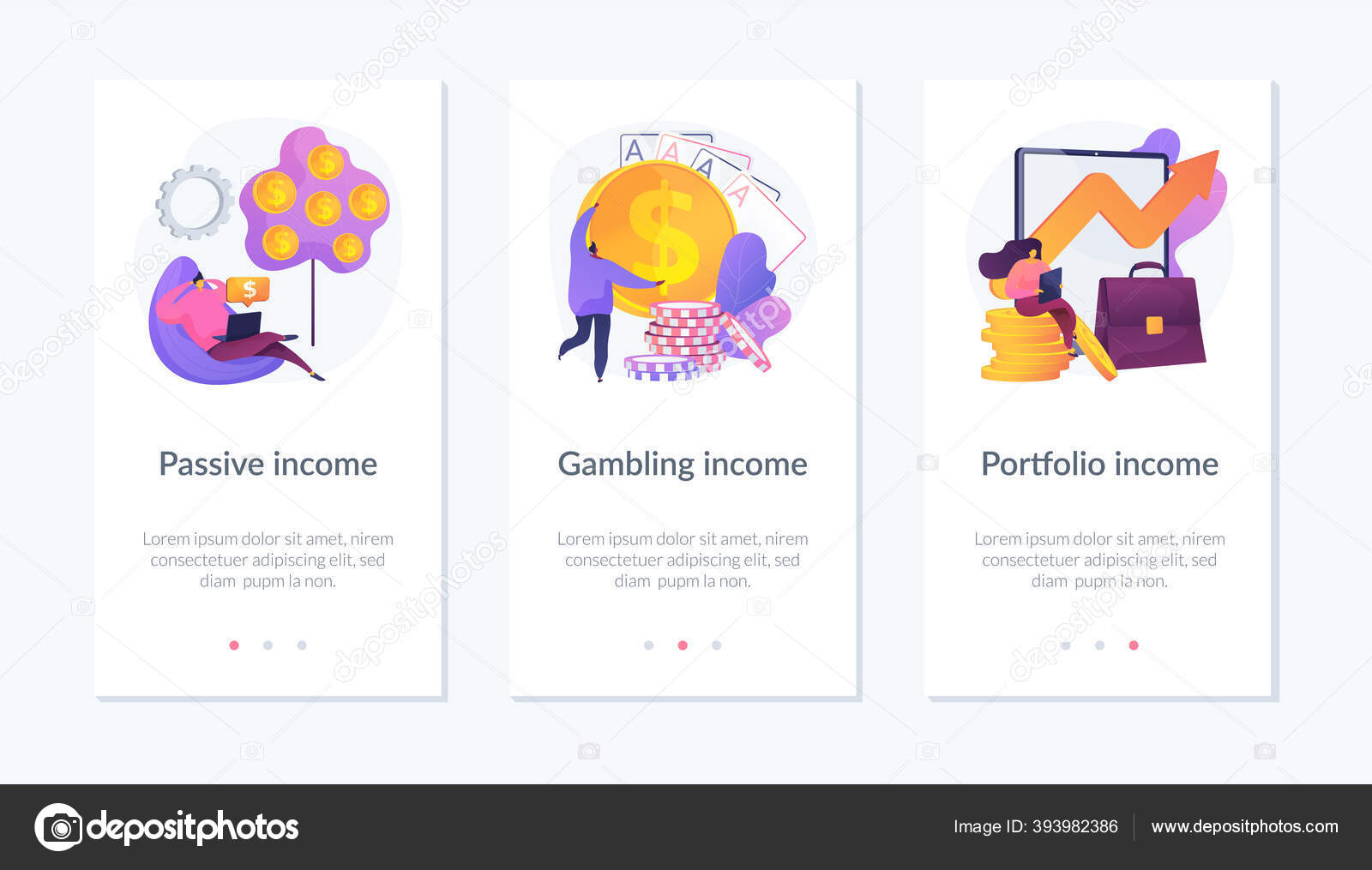 Income types app interface template. Stock Vector Image by ...