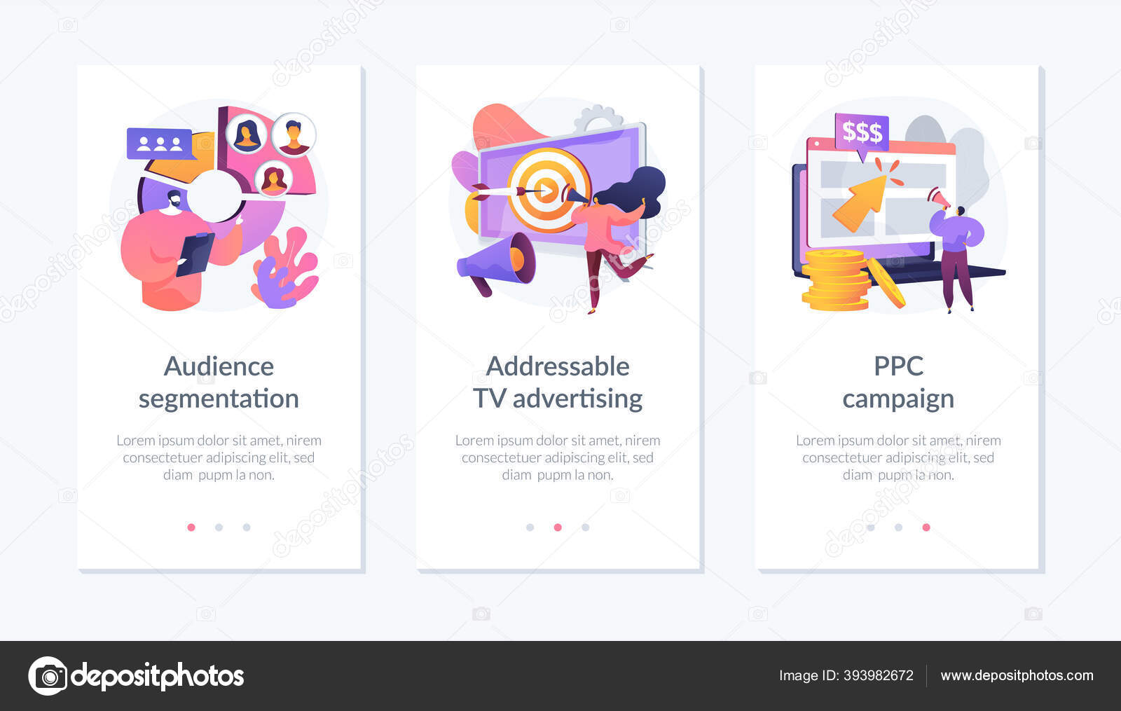 Advertising technologies app interface template. Stock Vector Image by ...