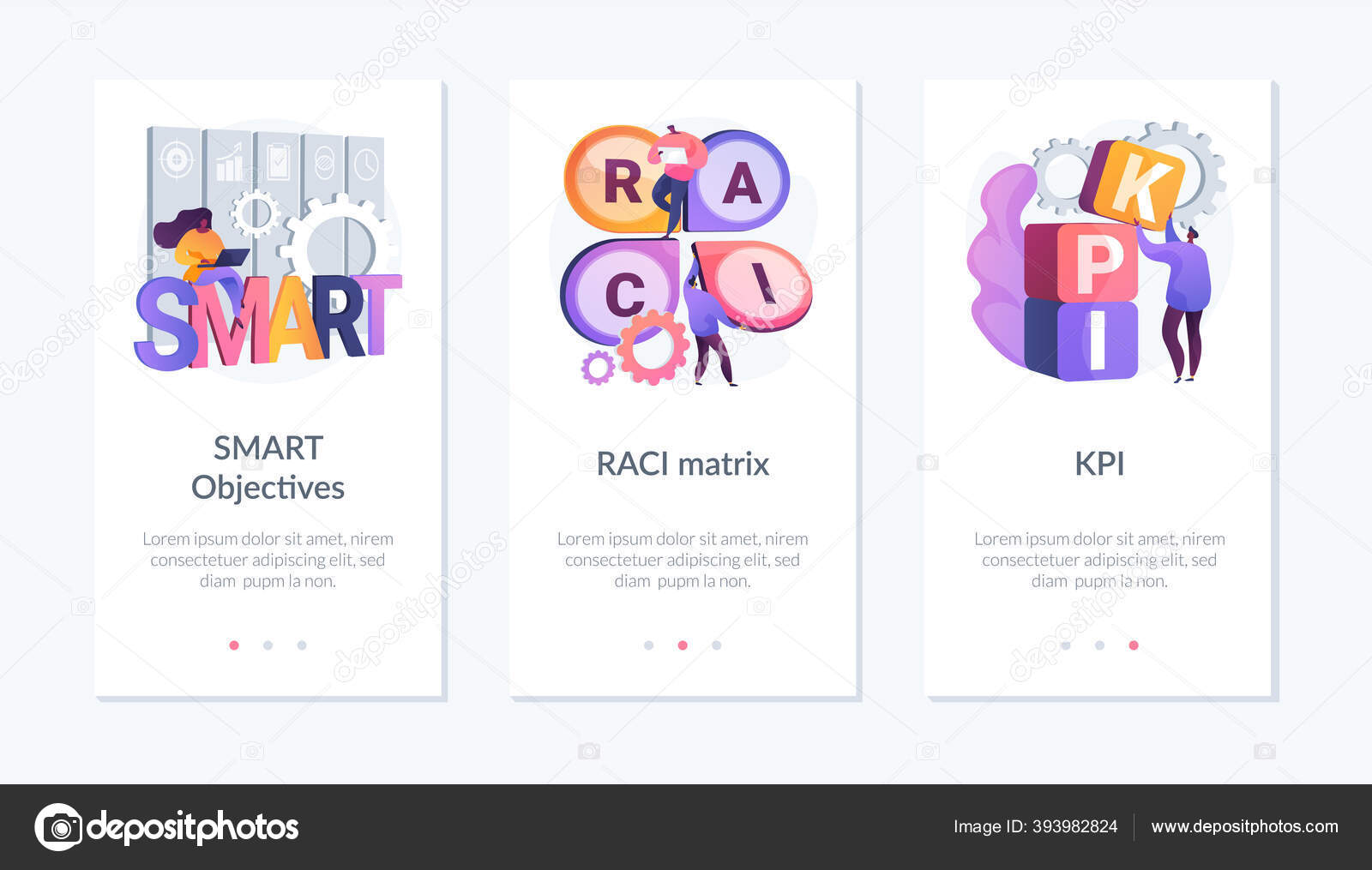 Performance plans and indicators app interface template. Stock Vector ...