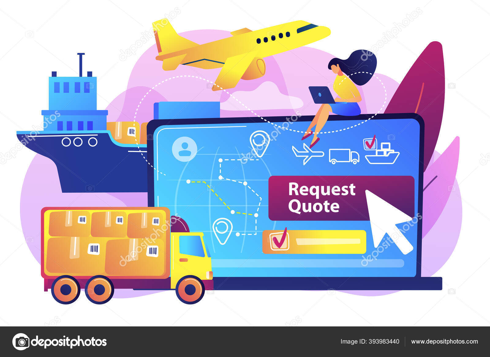 Freight quote request concept vector illustration Stock Vector Image by ...