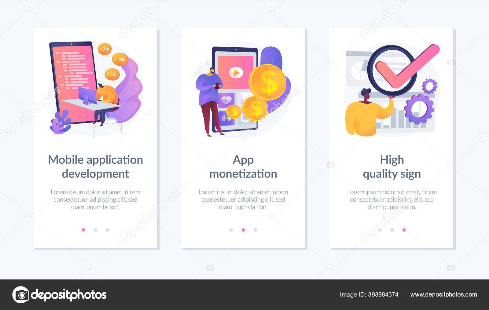App software development app interface template. Stock Illustration by ...