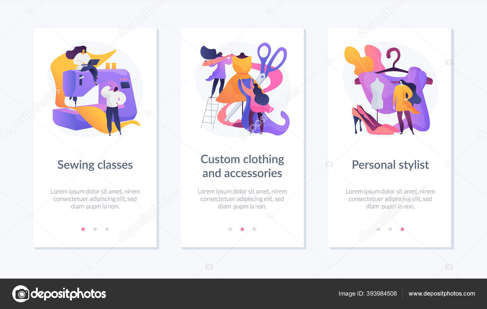 Clothing and style app interface template. Stock Vector Image by ...