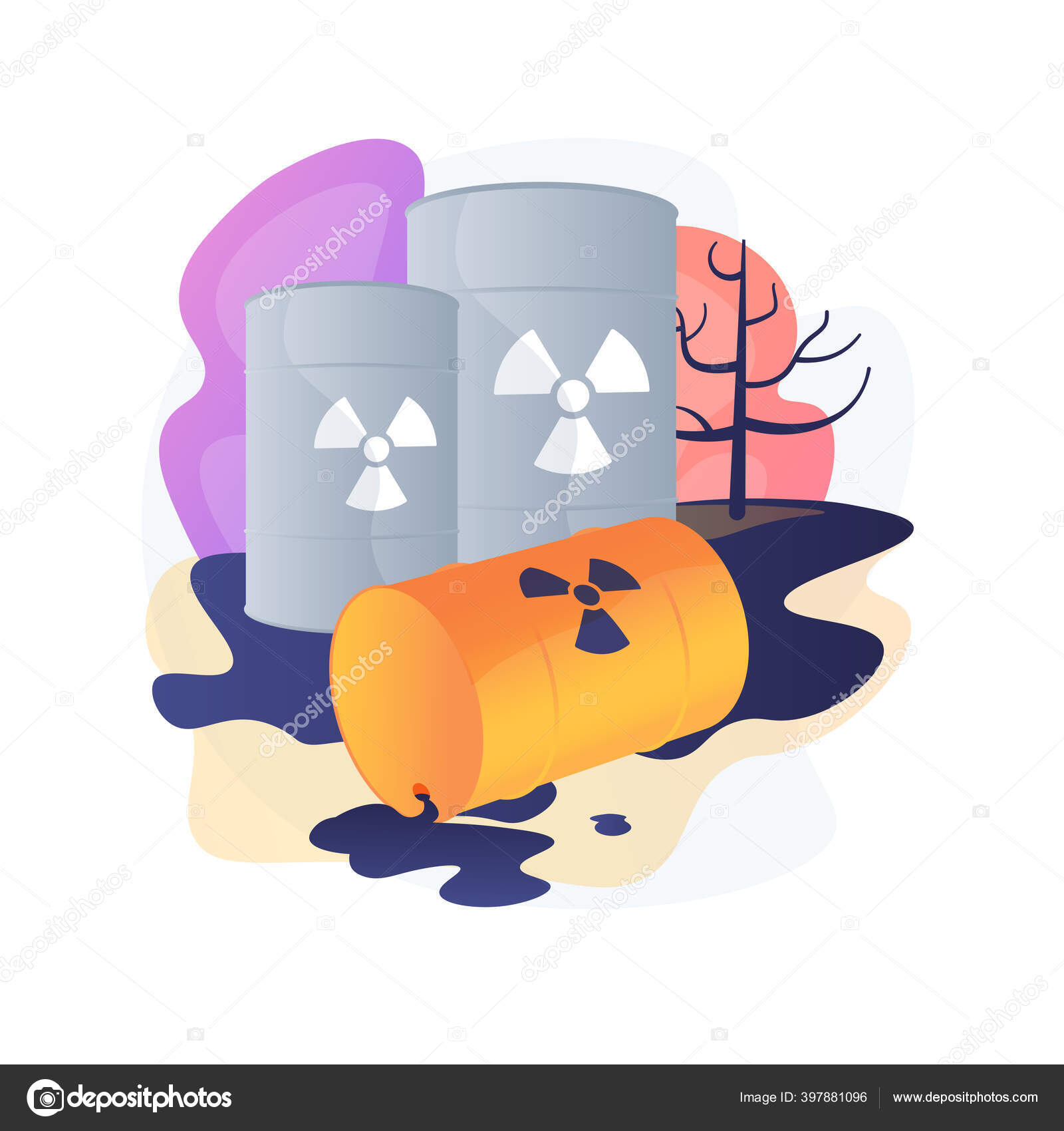 Radioactive pollution abstract concept vector illustration. Stock ...