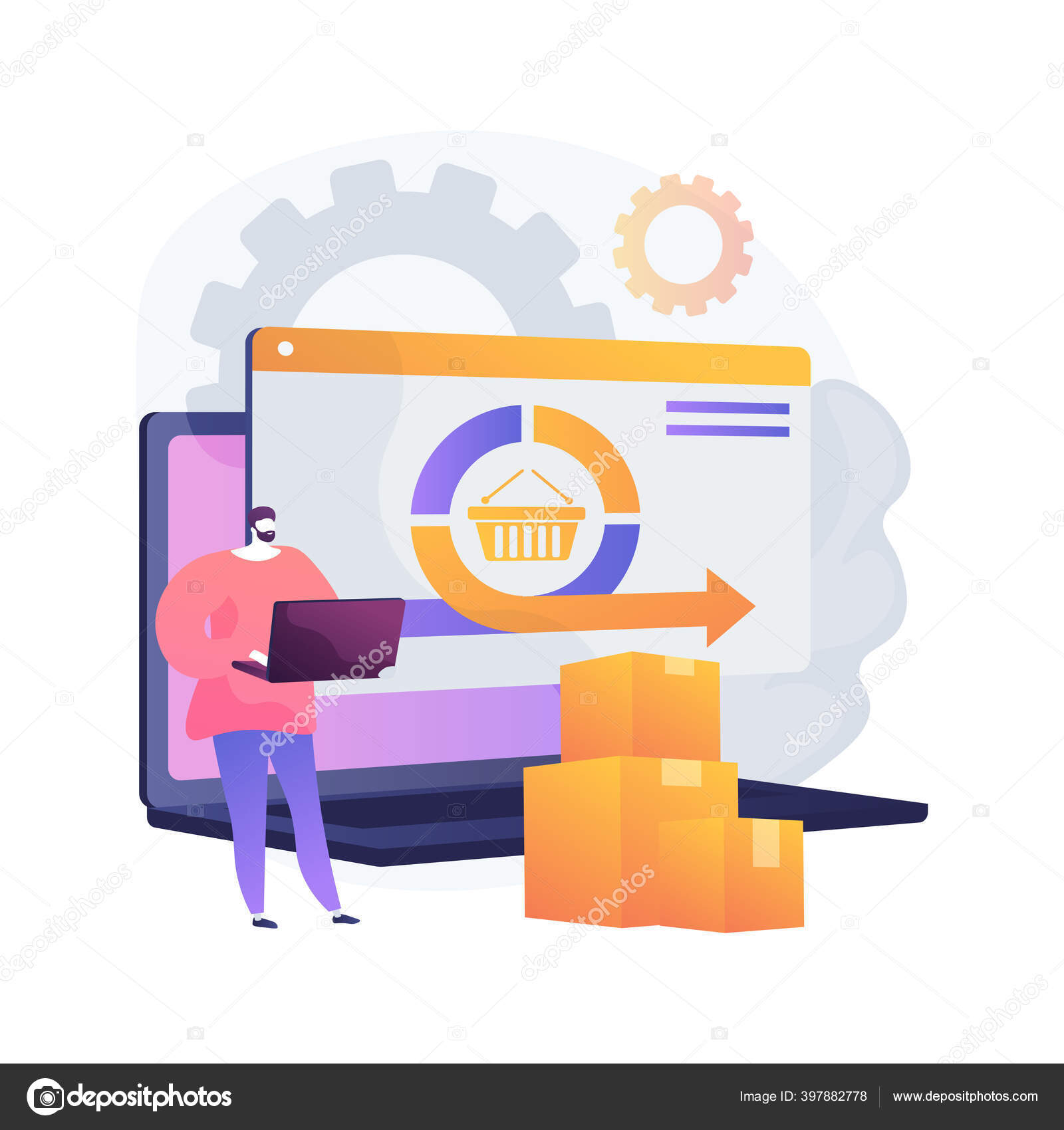 Handling and order processing abstract concept vector illustration ...