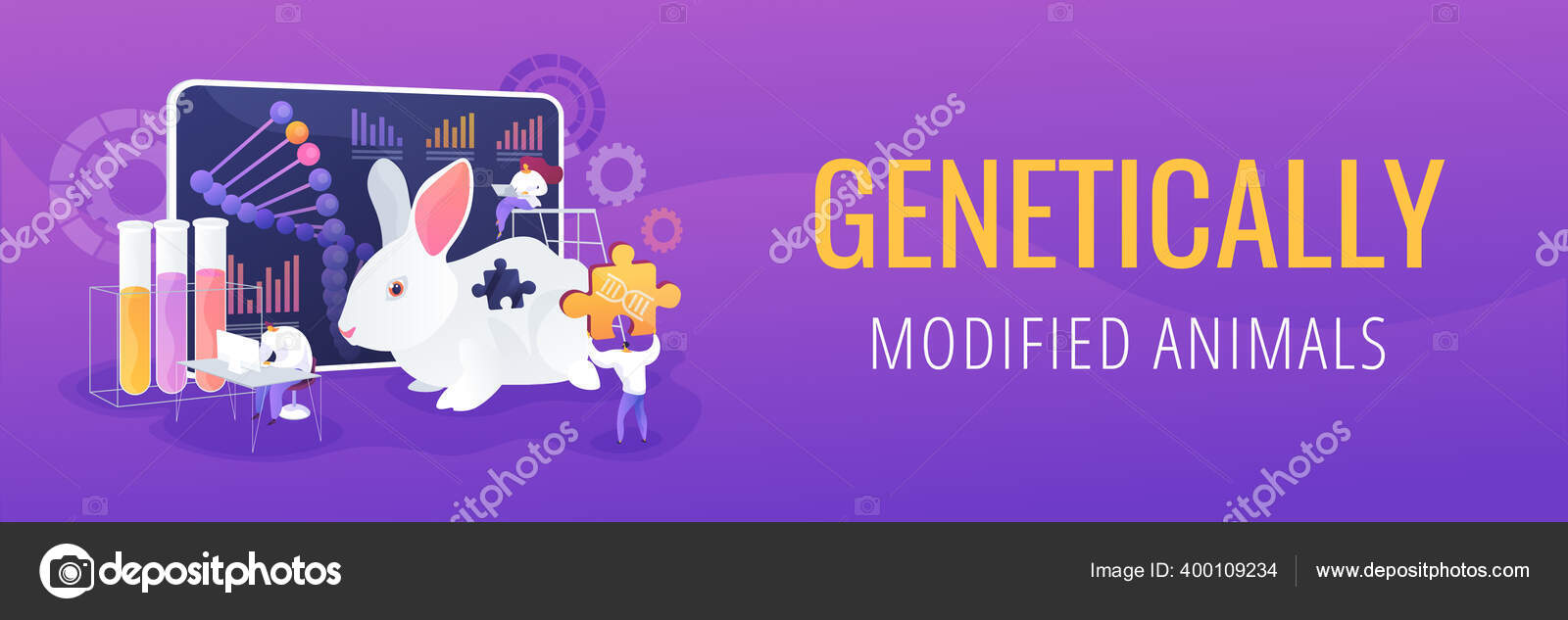 Genetically modified animals concept banner header Stock Vector Image ...