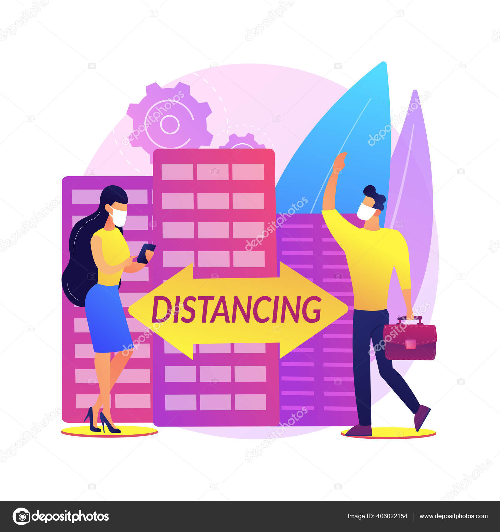 Keep Distance Abstract Concept Vector Illustration Social Distancing ...