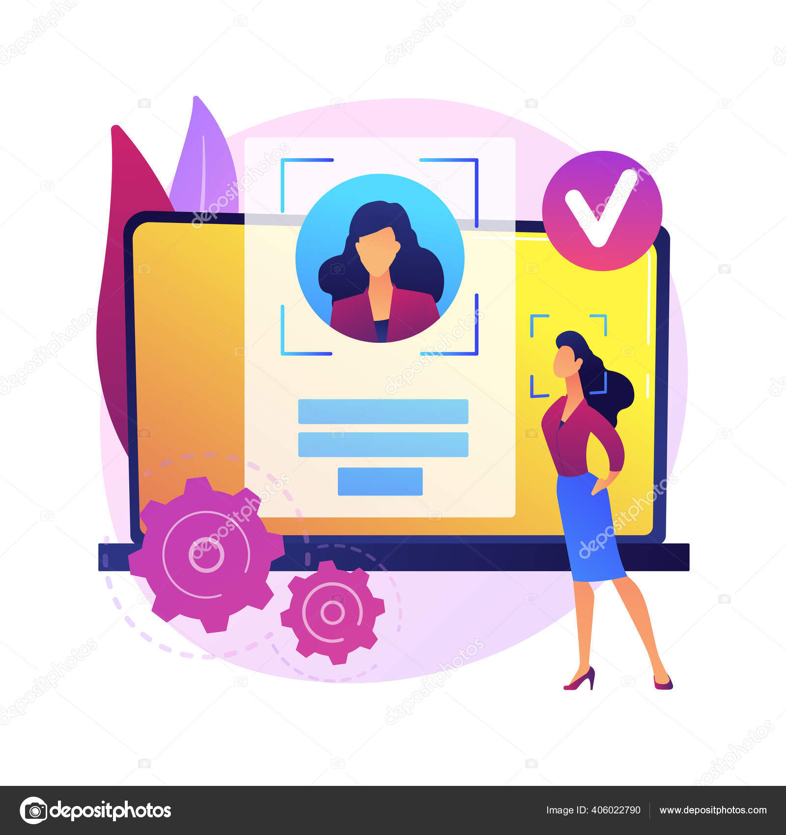 Verification Technologies Abstract Concept Vector Illustration Verification Process Data Access ...