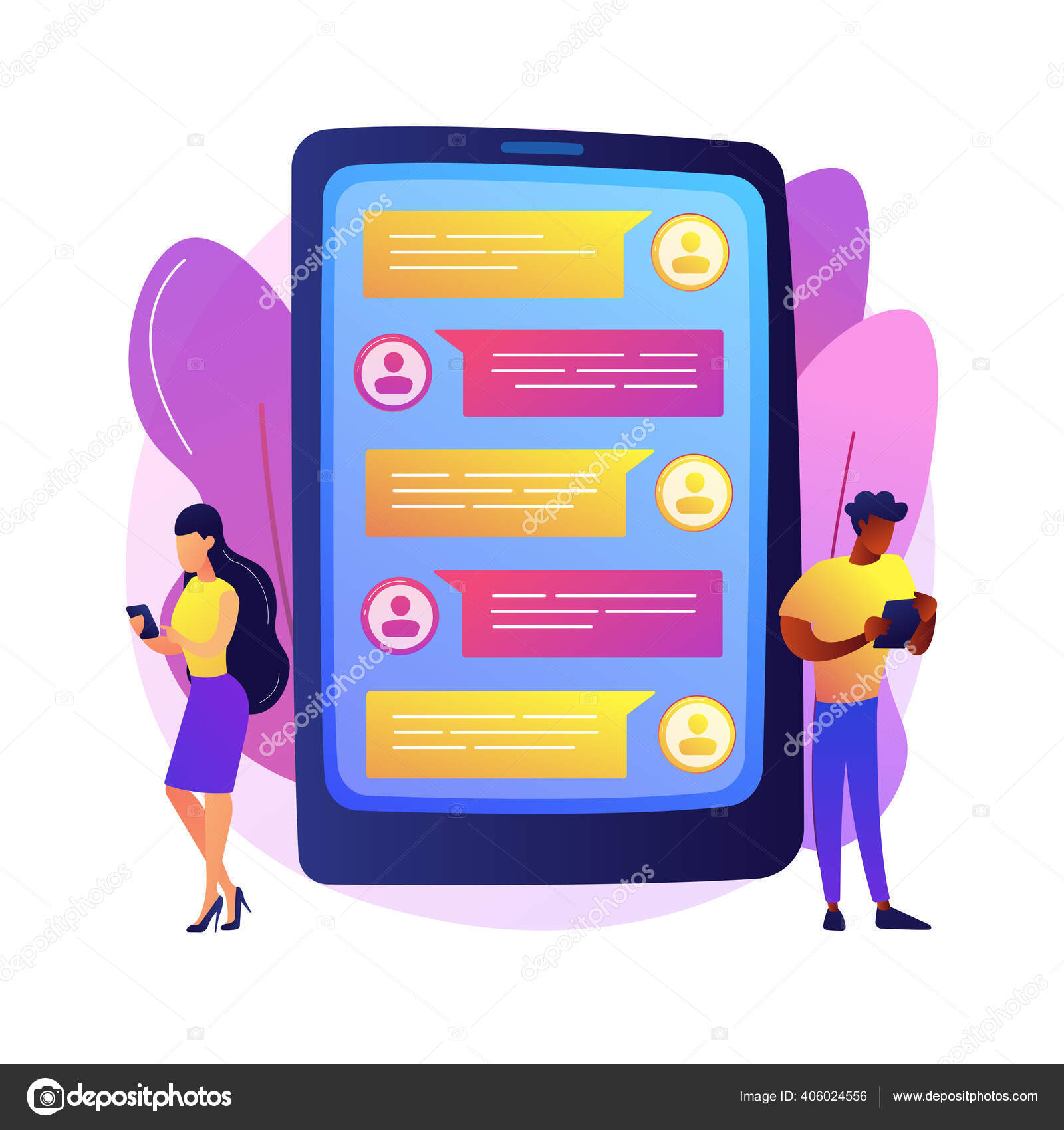 Messaging Application Abstract Concept Vector Illustration Texting ...