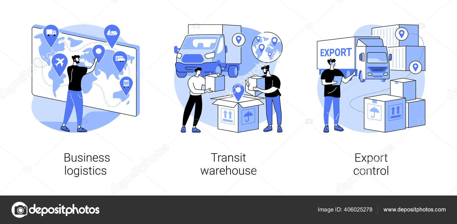 Smart Logistics Technologies Abstract Concept Vector Illustration Set ...