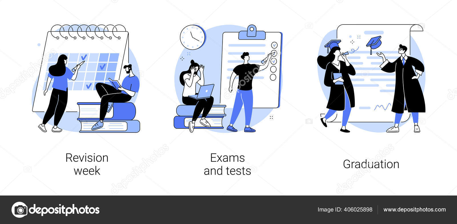 School College Activity Abstract Concept Vector Illustration Set ...