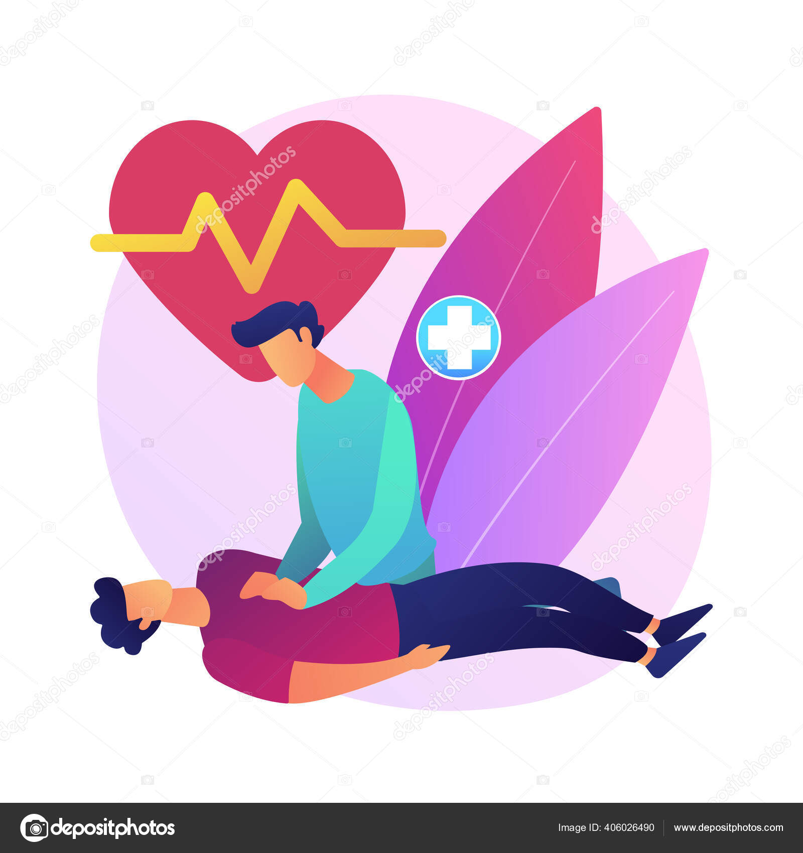 Cpr Abstract Concept Vector Illustration Inglês Reanimação ...