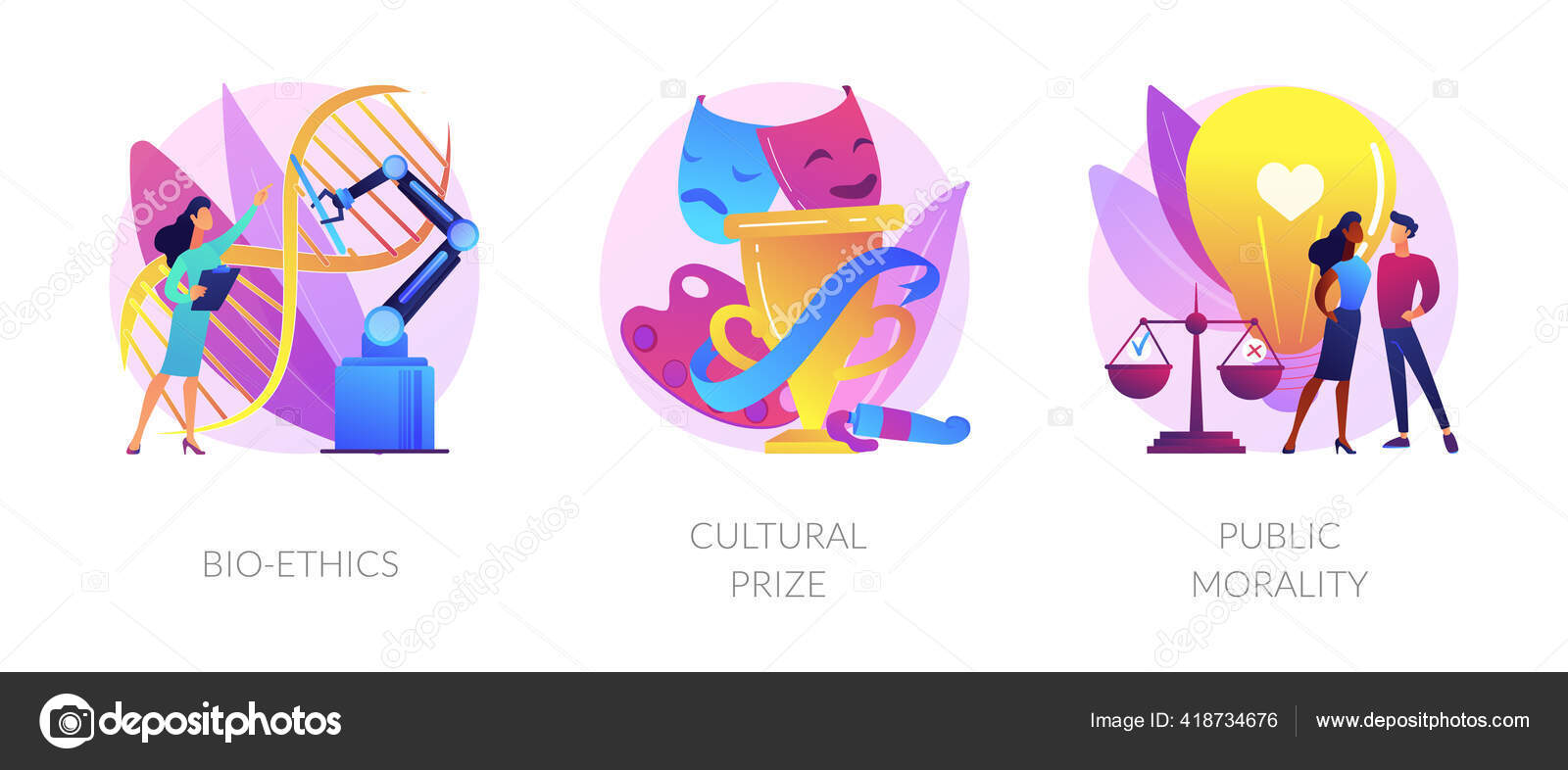 Ethical and medical issues abstract concept vector illustrations. Stock ...