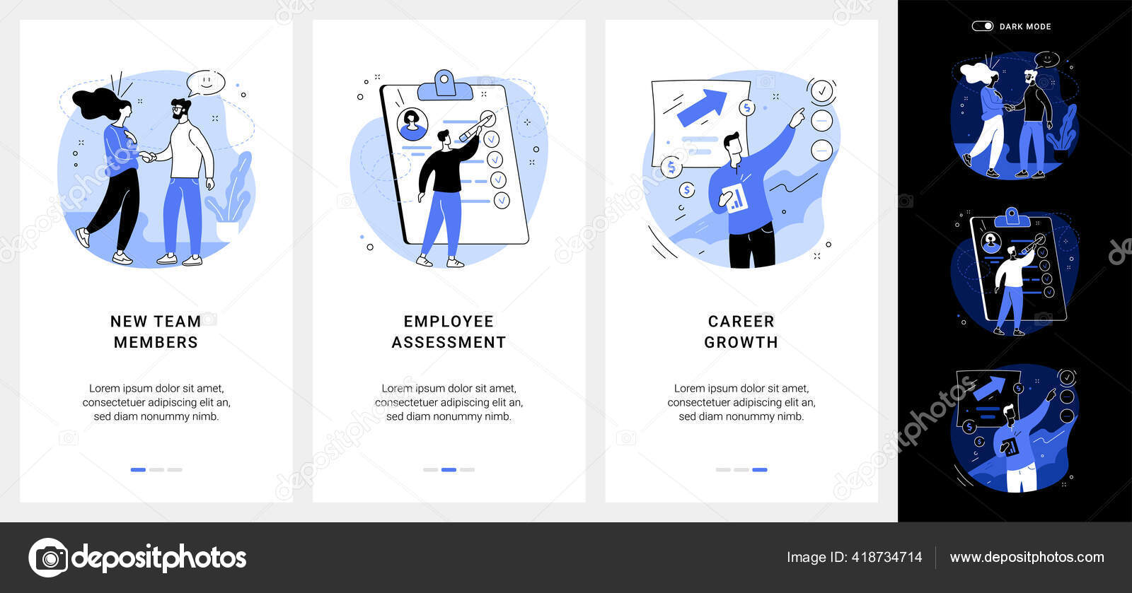 Career development mobile app UI kit. Stock Vector Image by ...